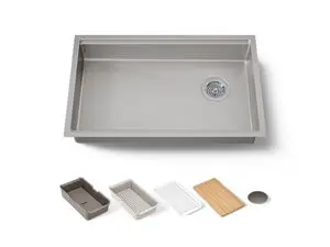 KOHLER Strive 29" Undermount Single-bowl Workstation Kitchen Sink - One-color