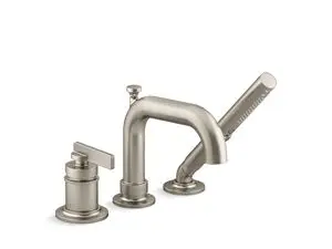 KOHLER Castia By Studio McGee Deck-mount Bath Faucet With Handshower Vibrant Brushed Nickel