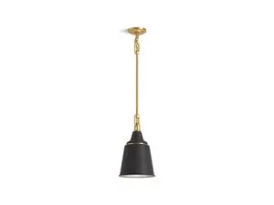 KOHLER Varla 9" Pendant - Black With Brass Trim