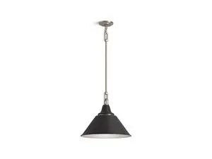 KOHLER Varla 16" Pendant - Matte Black With Brushed Nickel