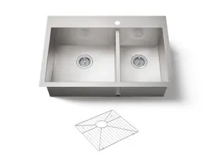 KOHLER Vault 33" Top-/undermount Double-bowl Kitchen Sink - One-color
