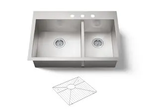 KOHLER Vault 33" Top-/undermount Double-bowl Kitchen Sink - One-color