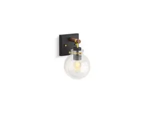 KOHLER Holt One-light Sconce - Black With Brass Trim