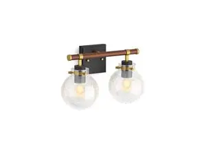 KOHLER Holt Two-light Sconce Black With Brass Trim