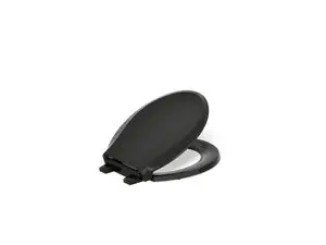 KOHLER Cachet Readylatch Quiet-close Round-front Toilet Seat - Black Black