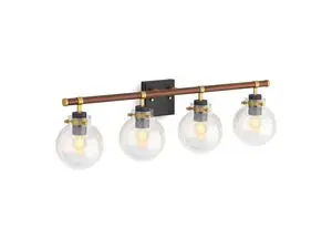 KOHLER Holt Four-light Sconce - Black With Brass Trim