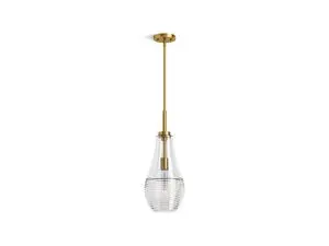 KOHLER Simplice 8" Teardrop Pendant Brushed Moderne Brass