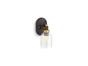 KOHLER Tannage One-light Sconce - Black With Brass Trim