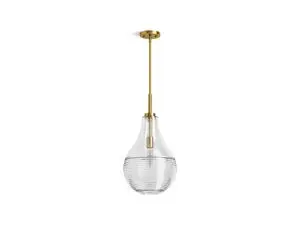 KOHLER Simplice 12" Teardrop Pendant - Brushed Moderne Brass