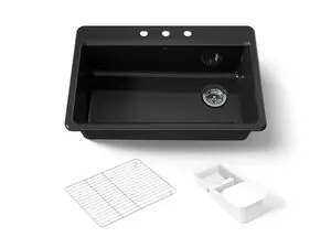KOHLER Riverby 33" Top-mount Single-bowl Workstation Kitchen Sink - One-color