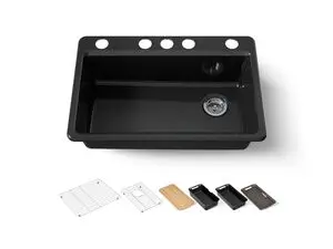 KOHLER Riverby 33" Undermount Single-bowl Workstation Kitchen Sink - One-color