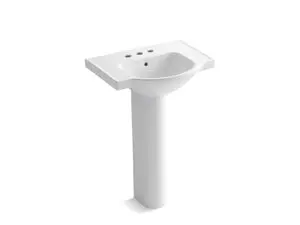 KOHLER Veer 24" Rectangular Pedestal Bathroom Sink - One-color
