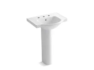 KOHLER Veer 24" Rectangular Pedestal Bathroom Sink - One-color