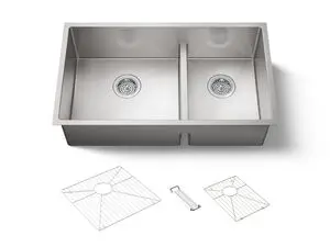 KOHLER Strive Smart Divide 32" Undermount Double-bowl Kitchen Sink - One-color