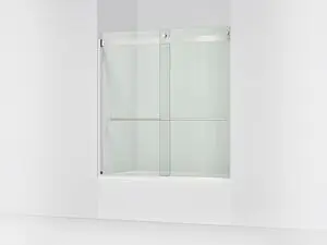 KOHLER Levity Plus 56-5/8"-59-5/8" W X 61.53" H Bypass Bath Door With 3/8"-thick Crystal Clear Glass - One-color