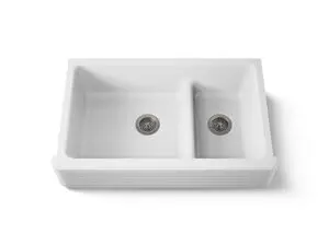 KOHLER Whitehaven Hayridge Smart Divide 35-11/16" Undermount Double-bowl Farmhouse Kitchen Sink - One-color