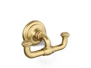 KOHLER Artifacts Double Robe Hook Vibrant Brushed Moderne Brass