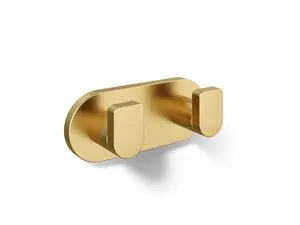 KOHLER Composed Double Robe Hook - Vibrant Brushed Moderne Brass