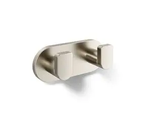 KOHLER Composed Double Robe Hook - Vibrant Brushed Nickel