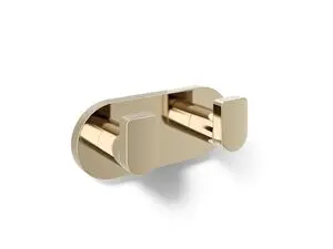 KOHLER Composed Double Robe Hook Vibrant French Gold
