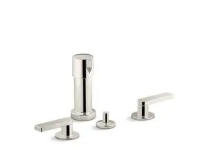 KOHLER Composed Widespread Bidet Faucet With Lever Handles - Vibrant Polished Nickel