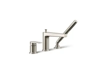 KOHLER Taut Deck-mount Bath Faucet With Handshower - Vibrant Brushed Nickel