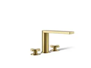 KOHLER Composed Deck-mount Bath Faucet With Cross Handles - Vibrant Brushed Moderne Brass