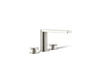 KOHLER Composed Deck-mount Bath Faucet With Cross Handles Vibrant Polished Nickel