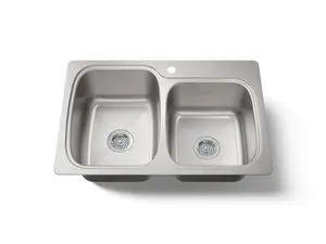 KOHLER Verse 33" Top-/undermount Double-bowl Kitchen Sink - One-color