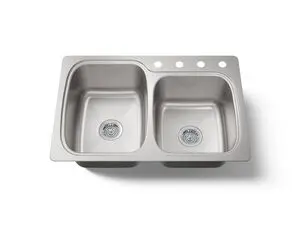 KOHLER Verse 33" Top-/undermount Double-bowl Kitchen Sink - One-color