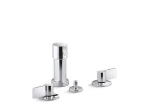 KOHLER Components Widespread Bidet Faucet With Lever Handles - Polished Chrome
