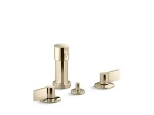 KOHLER Components Widespread Bidet Faucet With Lever Handles - Vibrant French Gold