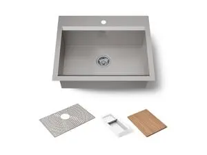 KOHLER Task 27" Top-/undermount Single-bowl Workstation Kitchen Sink - One-color