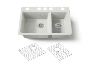 KOHLER Riverby 33" Undermount Double-bowl Kitchen Sink - One-color