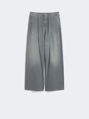 Max Mara Cotton And Viscose Denim Wide-leg Trousers