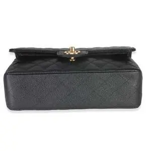 Chanel Quilted Caviar Classic Double Flap Bag - Black