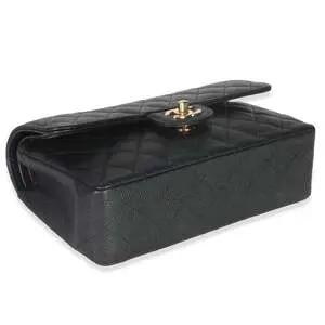 Chanel Quilted Caviar Classic Double Flap Bag - Black