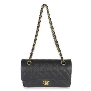 Chanel Quilted Caviar Classic Double Flap Bag - Black