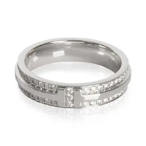 Tiffany & Co. White Gold Diamond T Narrow Band - White_gold