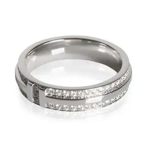 Tiffany & Co. White Gold Diamond T Narrow Band