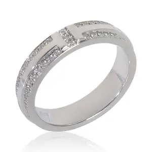 Tiffany & Co. White Gold Diamond T Narrow Band