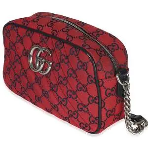 Gucci Gg Diagonal Quilted Canvas Gg Marmont Camera Bag