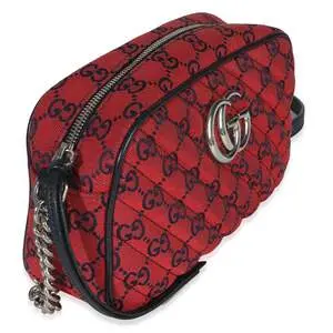 Gucci Gg Diagonal Quilted Canvas Gg Marmont Camera Bag