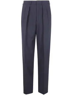 TOM FORD Wool Cashmere Silk Double Pleat Pants - Black