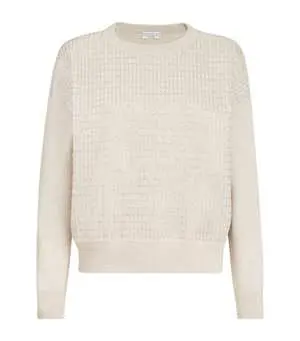 Brunello Cucinelli Sequin-embellished Crew-neck Sweater - Beige
