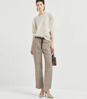 Brunello Cucinelli Sequin-embellished Crew-neck Sweater - Beige