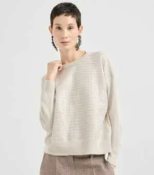 Brunello Cucinelli Sequin-embellished Crew-neck Sweater - Beige