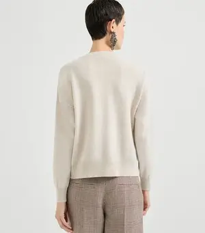 Brunello Cucinelli Sequin-embellished Crew-neck Sweater - Beige