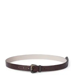 Brunello Cucinelli Embossed Leather Belt - Brown