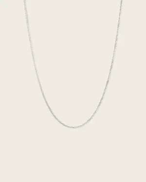 ALLSAINTS Perrie Slim Chain Necklace - Warm Silver